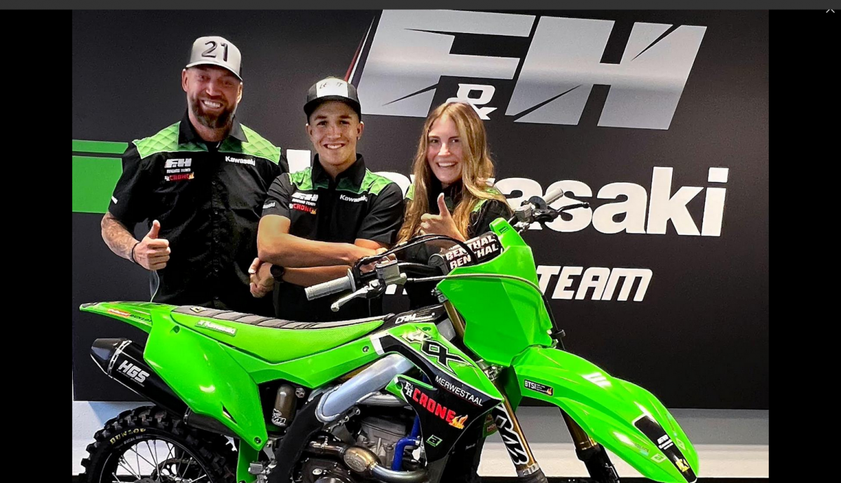 David Braceras al Mundial MX2 2023 con el equipo F&H Kawa...