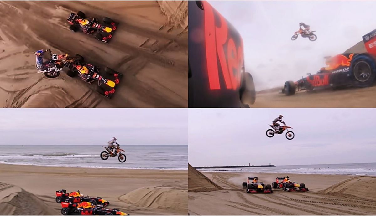 Vídeo: Jeff Herlings vuela con su KTM sobre los monoplazas F1 de Red Bull